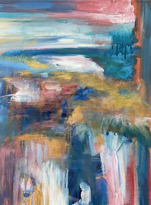 Acrylic Paintings Strokes by Red Contemporary Abstracts