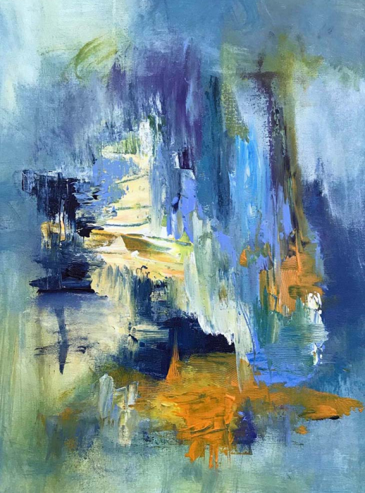 Acrylic Paintings Strokes by Red Contemporary Abstracts